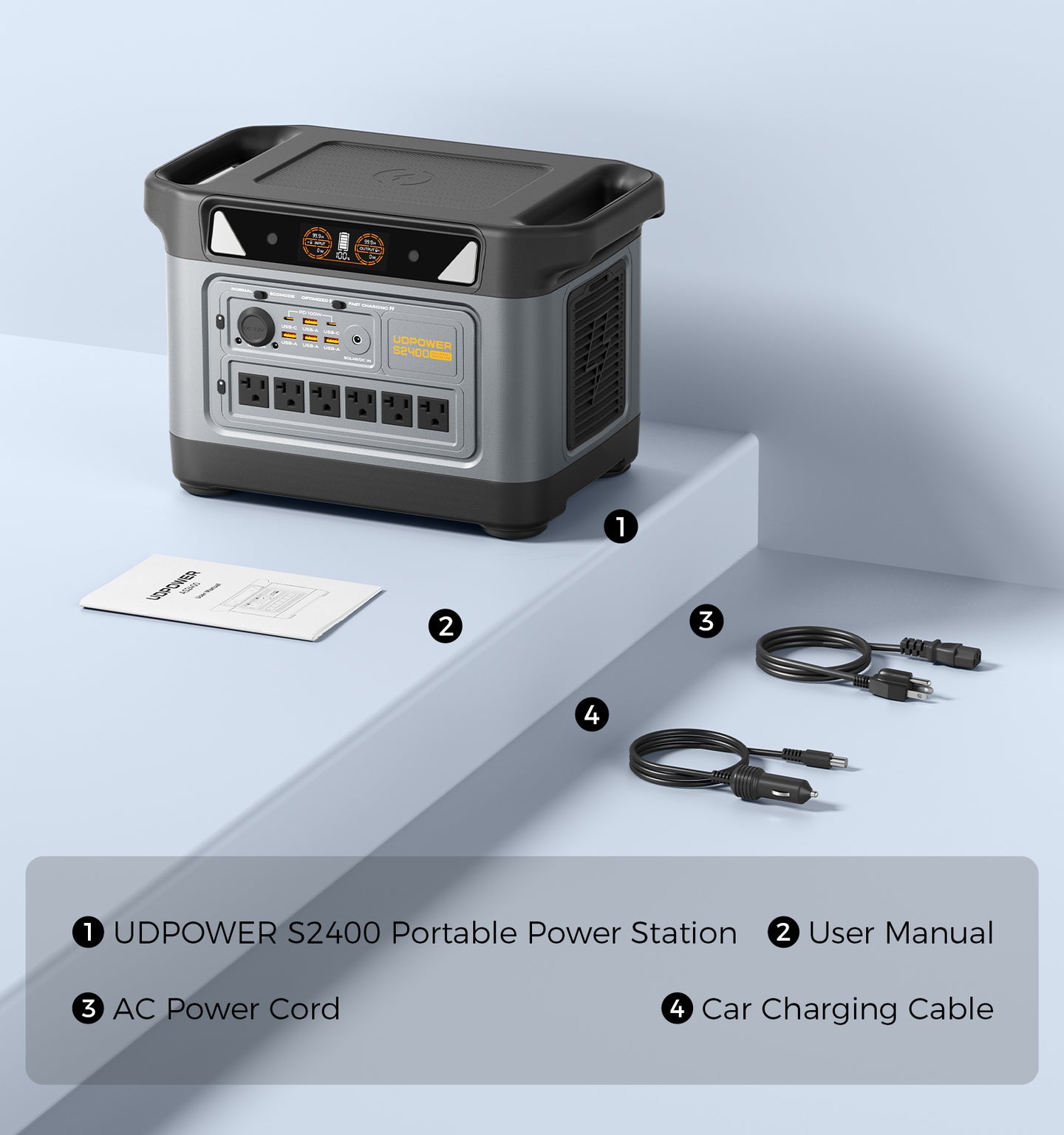 UDPOWER S2400 Portable Power Station 2000W Class | 2400W Output
